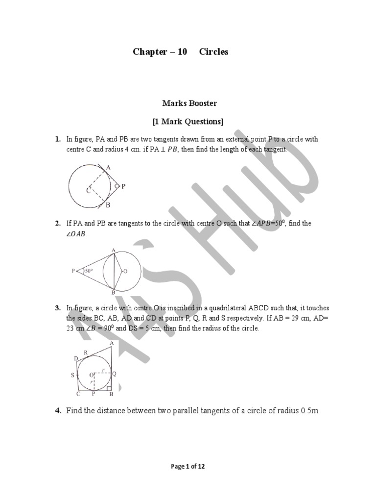 Chap - 10 Circles | PDF | Circle | Triangle