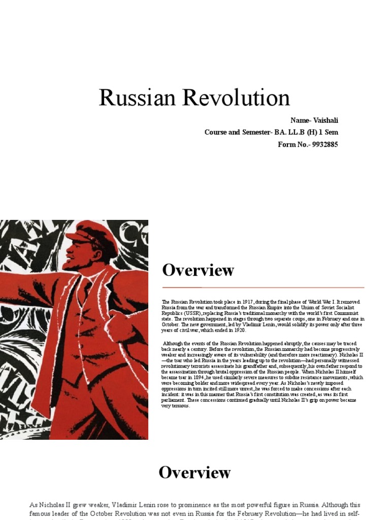 Russian Revoluion | PDF | Vladimir Lenin | Soviet Union