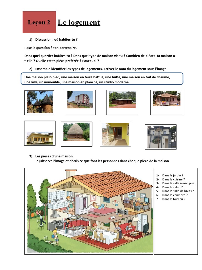 Types de logements et vocabulaire associé | PDF | Appartement | Logement