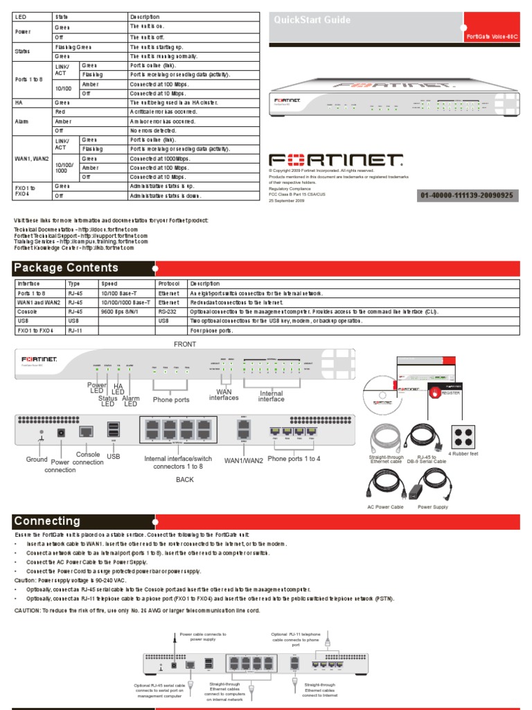 Fortigate Voice 80C Quick Start | PDF | Ip Address | Gateway (Telecommunications)