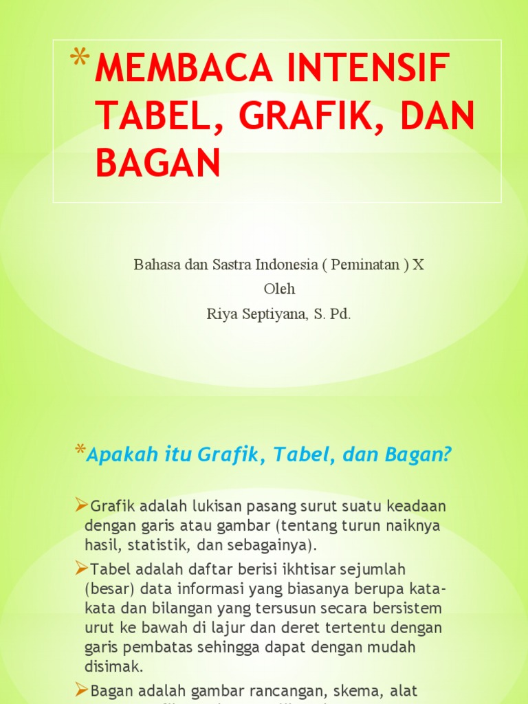 Membaca Intensif Tabel, Grafik, Dan Bagan | PDF