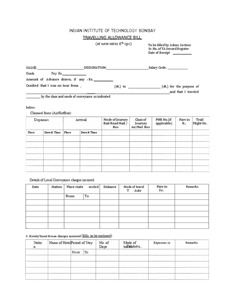 TADA Form | PDF