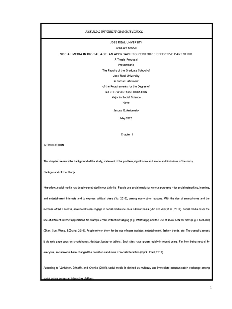 Chapter 1 To 3 For TOPIC Defense | PDF | Social Media | Popular Culture ...