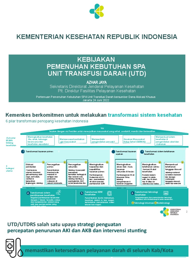 #1 - Paparan Direktur Kebijakan UTD 24 Juli 2022 | PDF | Kesehatan Holistik