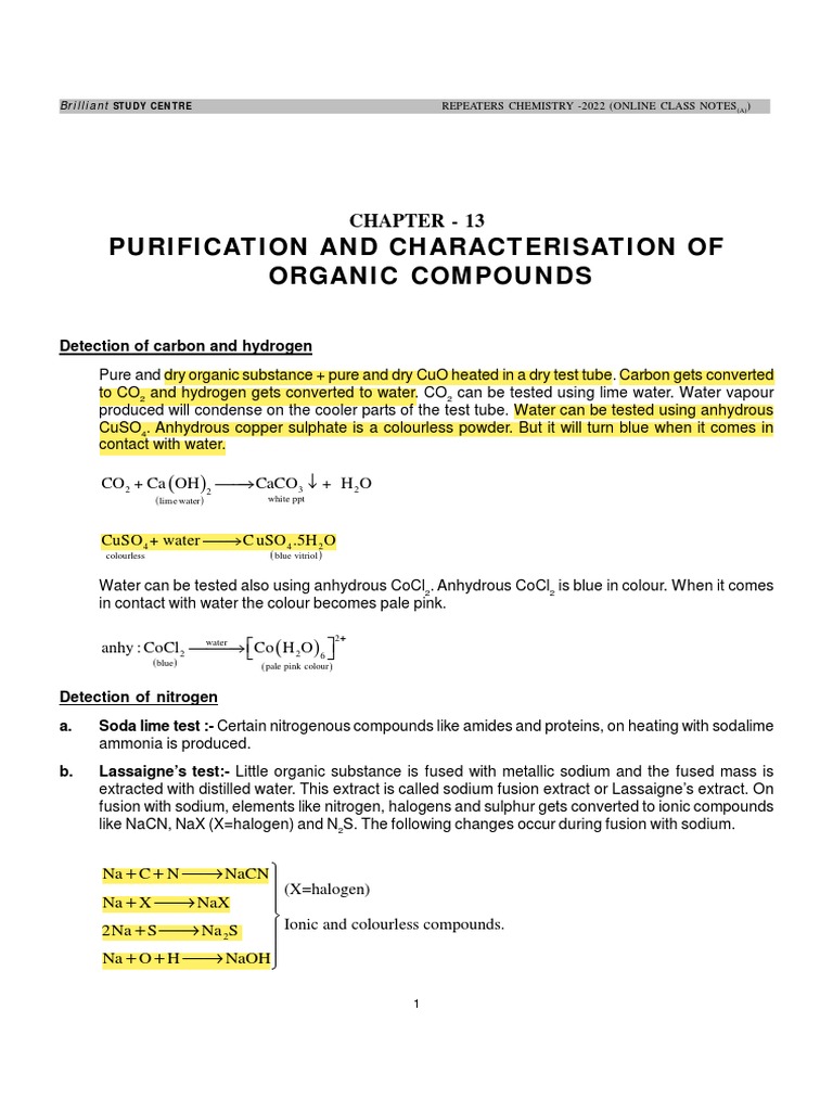 Purification and Characterisation of Organic Compounds | PDF | Thin Layer Chromatography ...