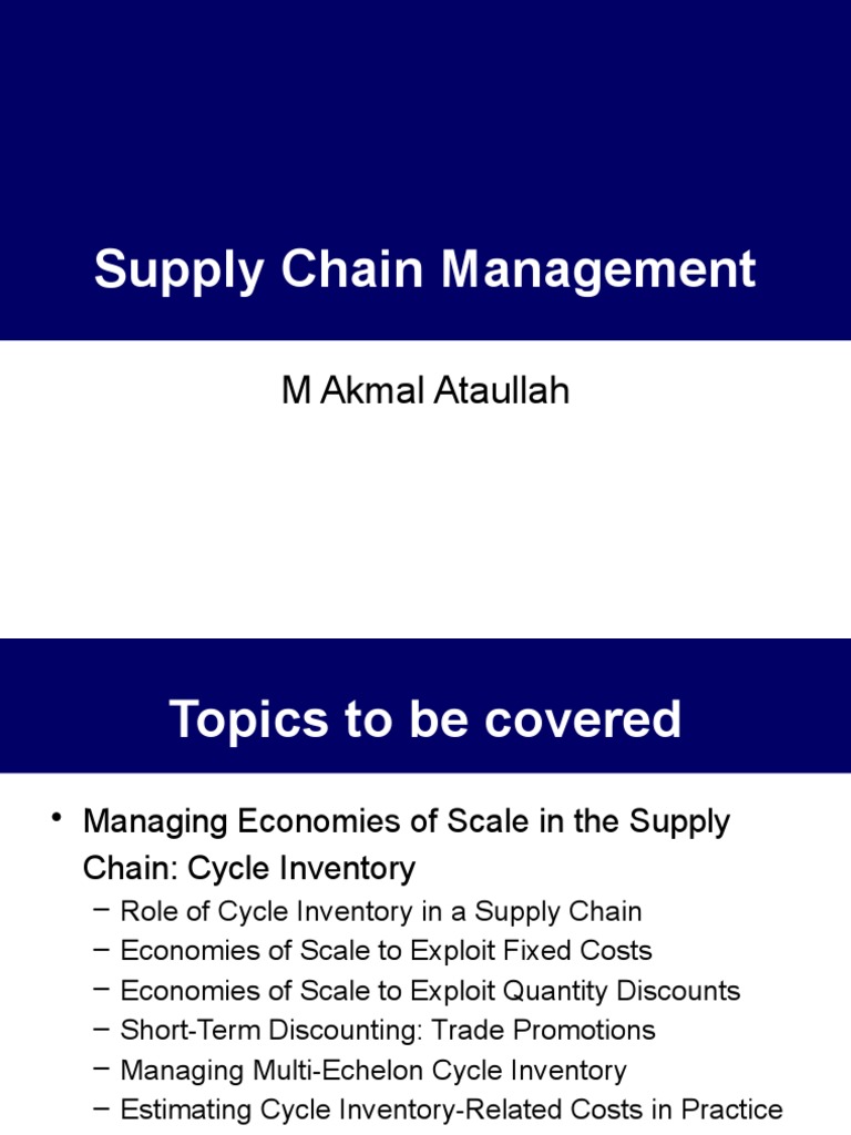 SCM Cycle | PDF | Inventory | Supply (Economics)