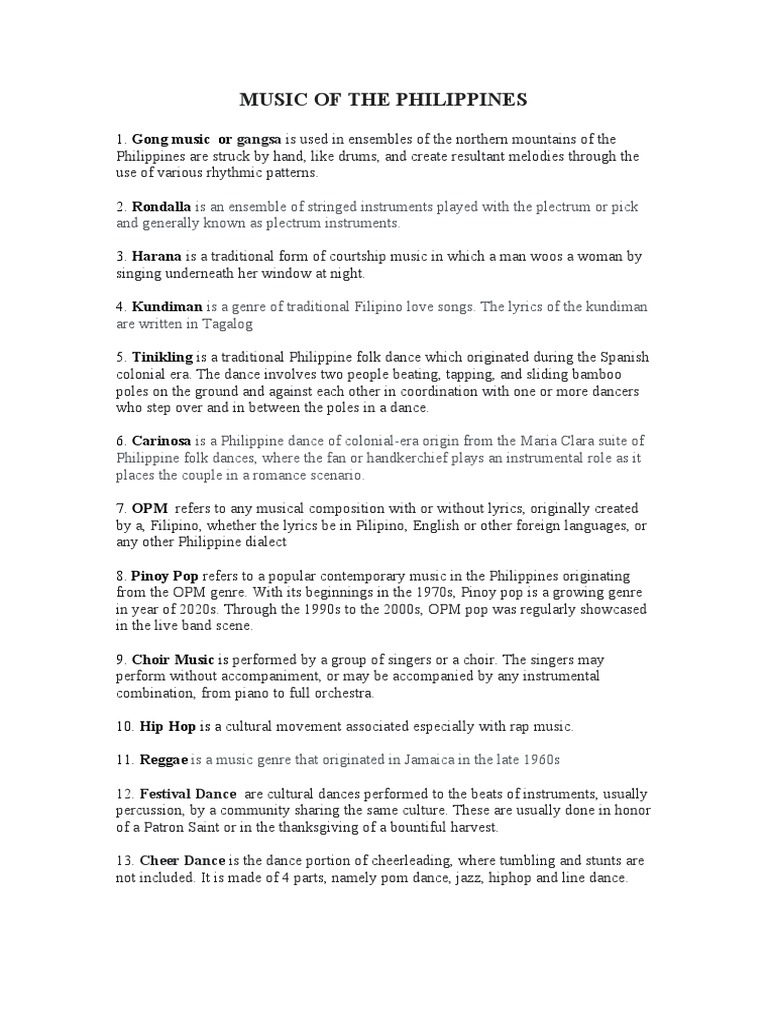 Traditional and Modern Filipino Music | PDF