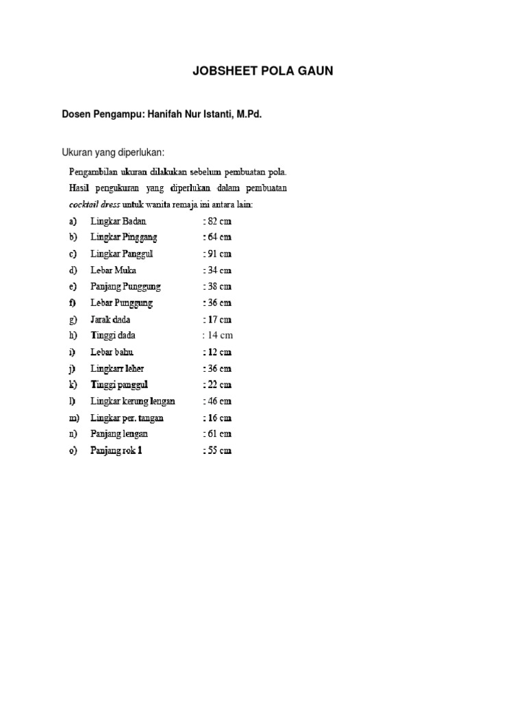Panduan Membuat Pola Gaun Pesta | PDF | Karier & Perkembangan | Gaya Hidup