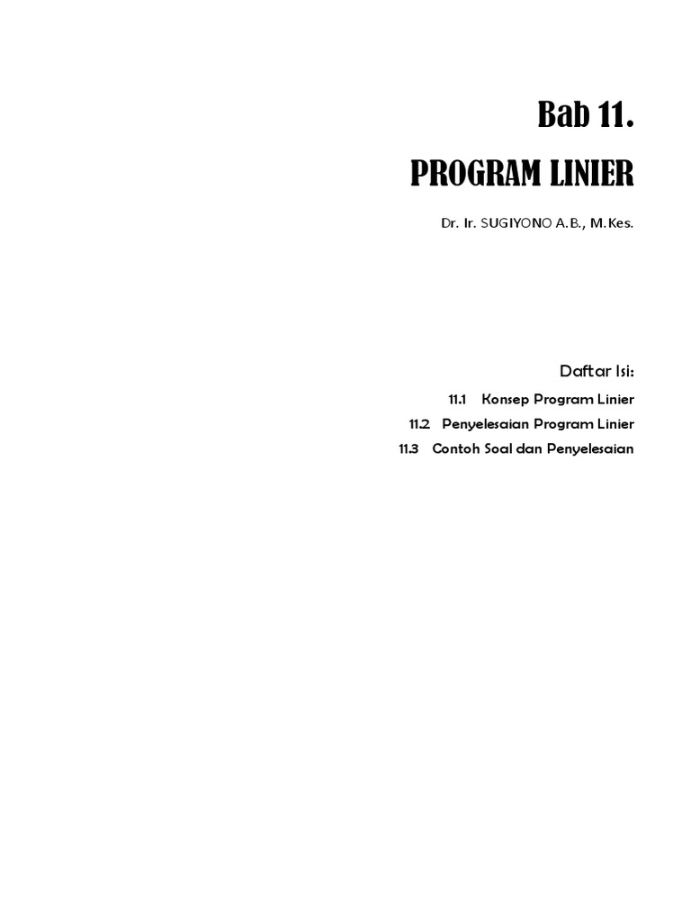 11 Program Linier | PDF