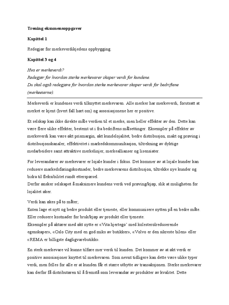 Trening Eksamensoppgaver | PDF
