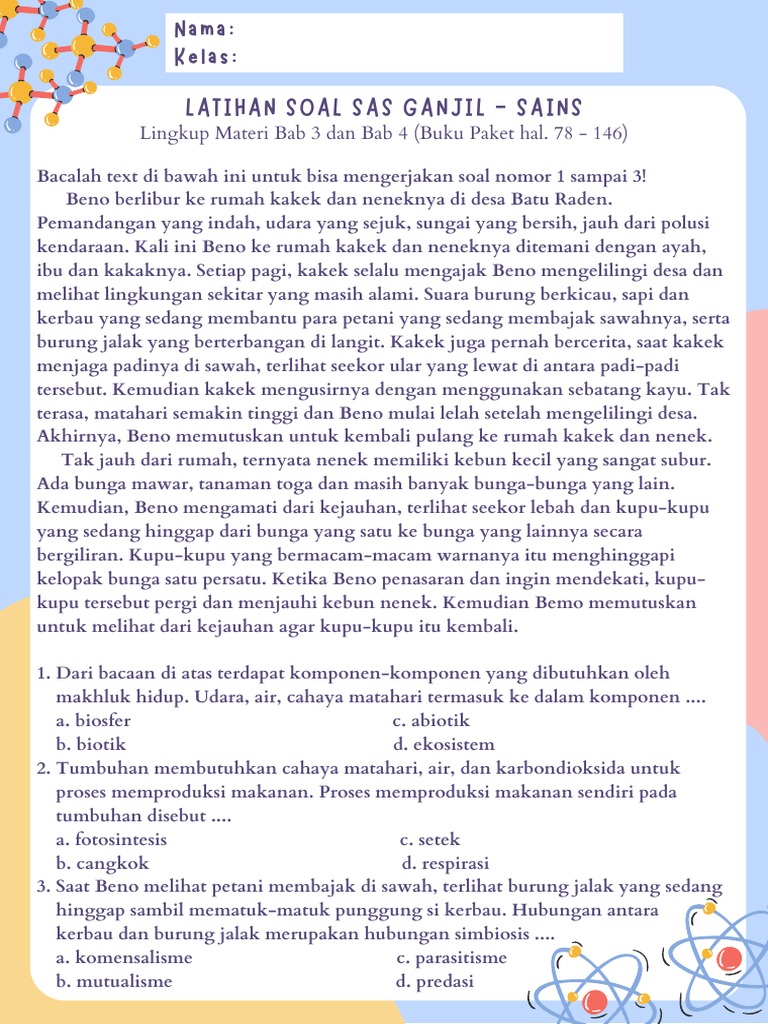 Latihan Soal SAS - SAINS - Kelas 5 | PDF
