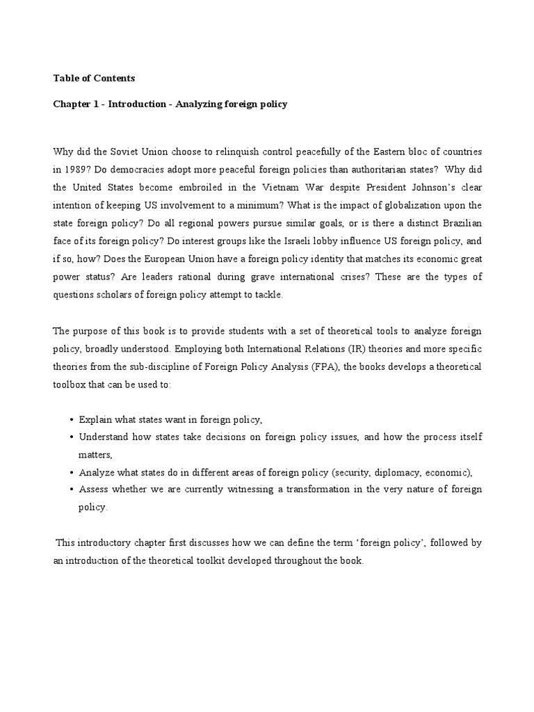 Foreign Policy Analysis | PDF | Decision Making | Policy