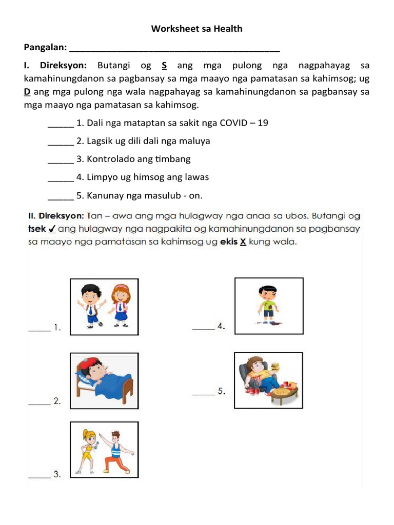 Worksheet Sa Health | PDF