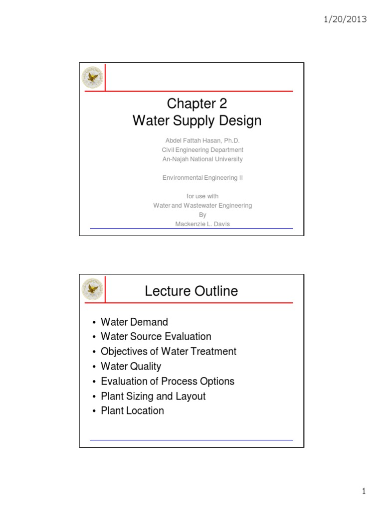 Chapter - 2 - General - Water - Supply - Design - Considerations | PDF | Water | Water Purification
