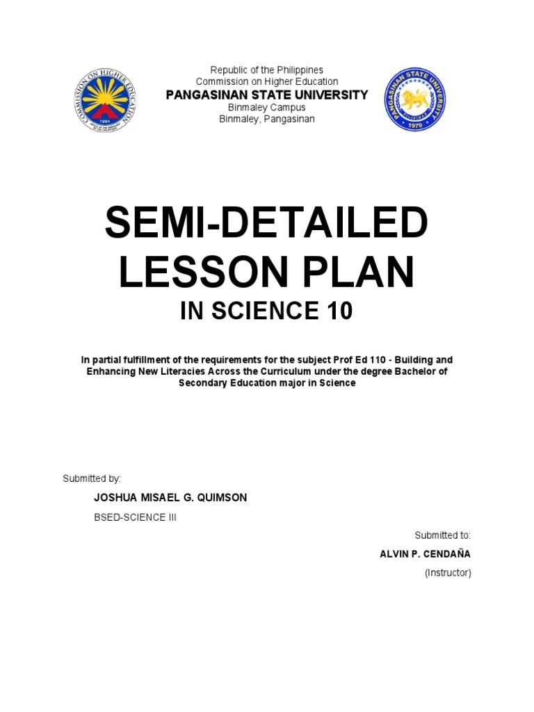 Quimson, Joshua Semi-Detailed Lesson Plan Profed 110 1 | Download Free ... Quimson, Joshua Semi-Detailed Lesson Plan Profed 110 1 | Download Free ...