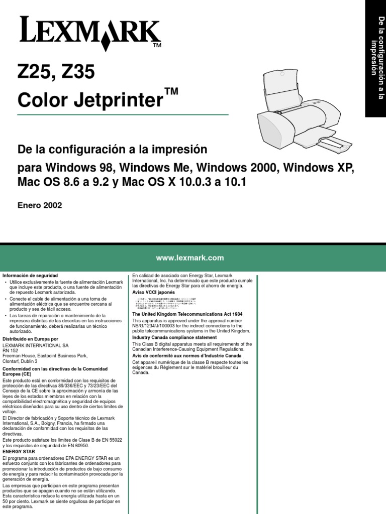 Lexmark Z25-Z35 Guía Del Usuario | PDF | Buscador (software ...