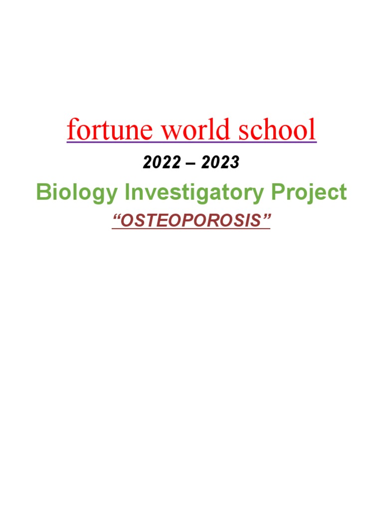 Bio Project File 2 | PDF | Osteoporosis | Bone