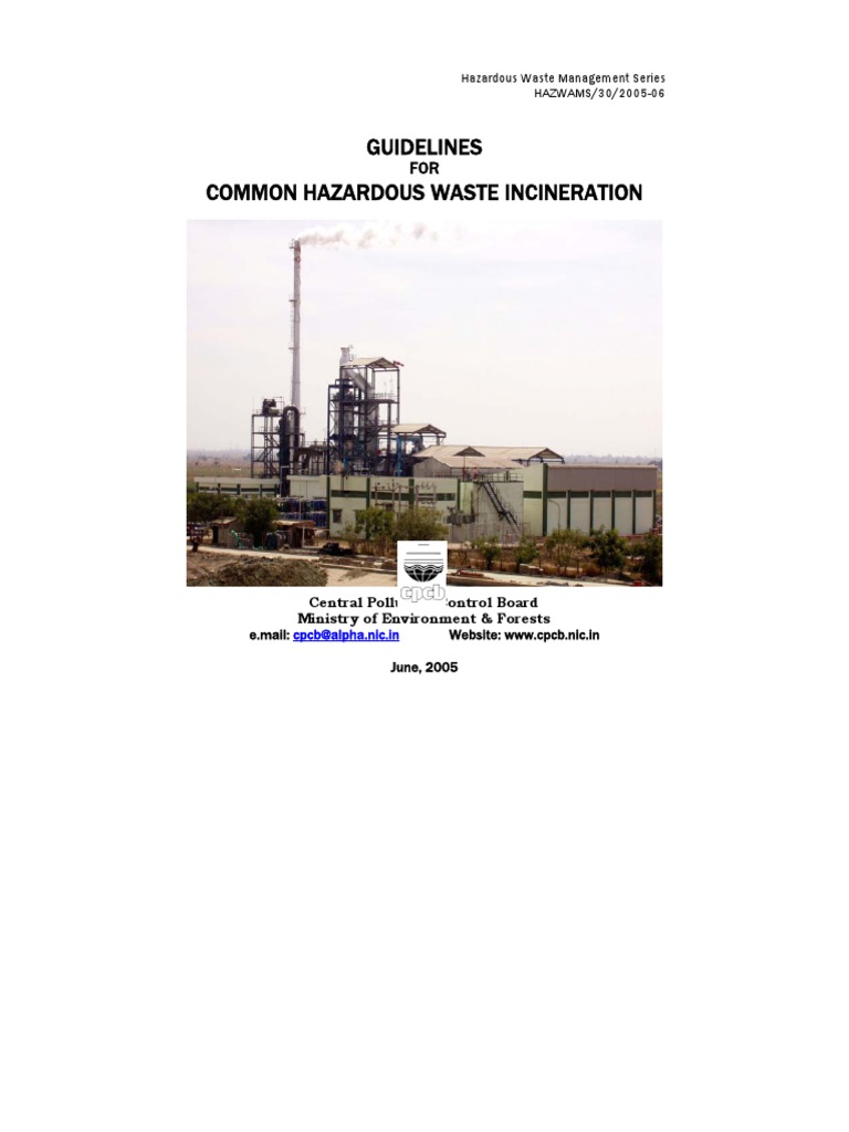 CPCB Guidelines For Common Hazardous Waste Incineration | PDF ...