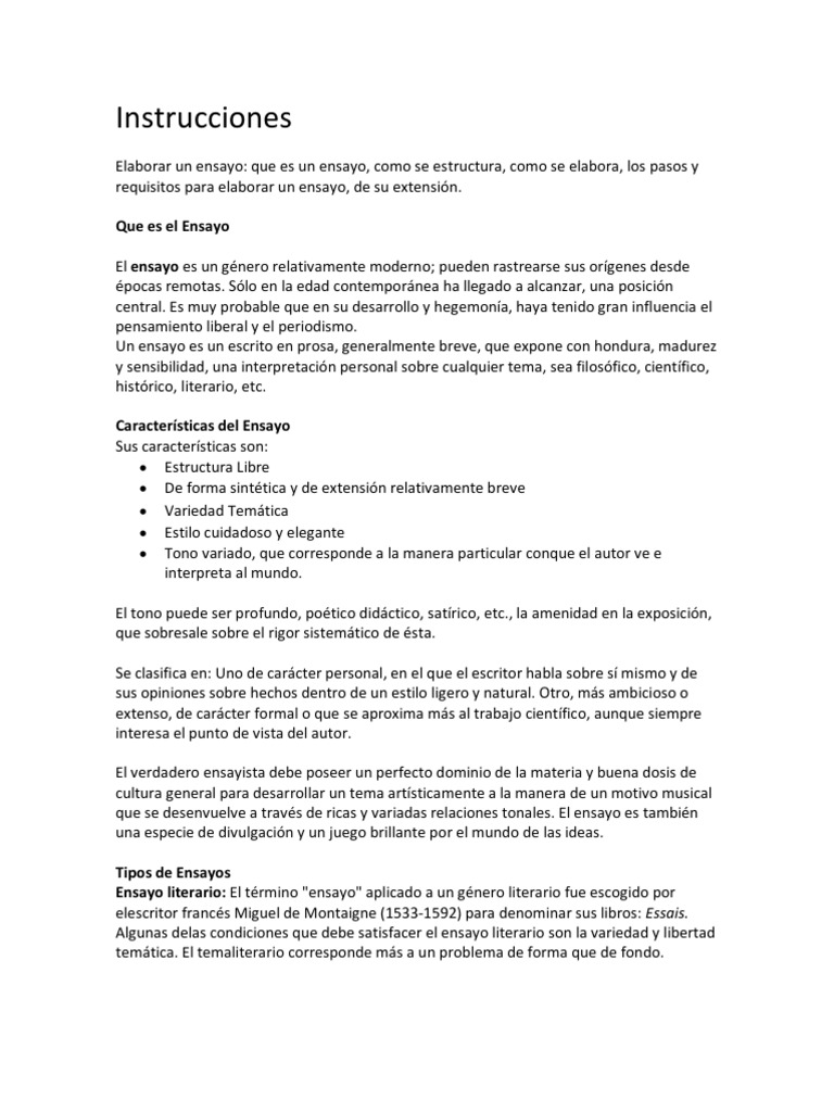 Que Es El Ensayo | PDF | Ensayos | Science