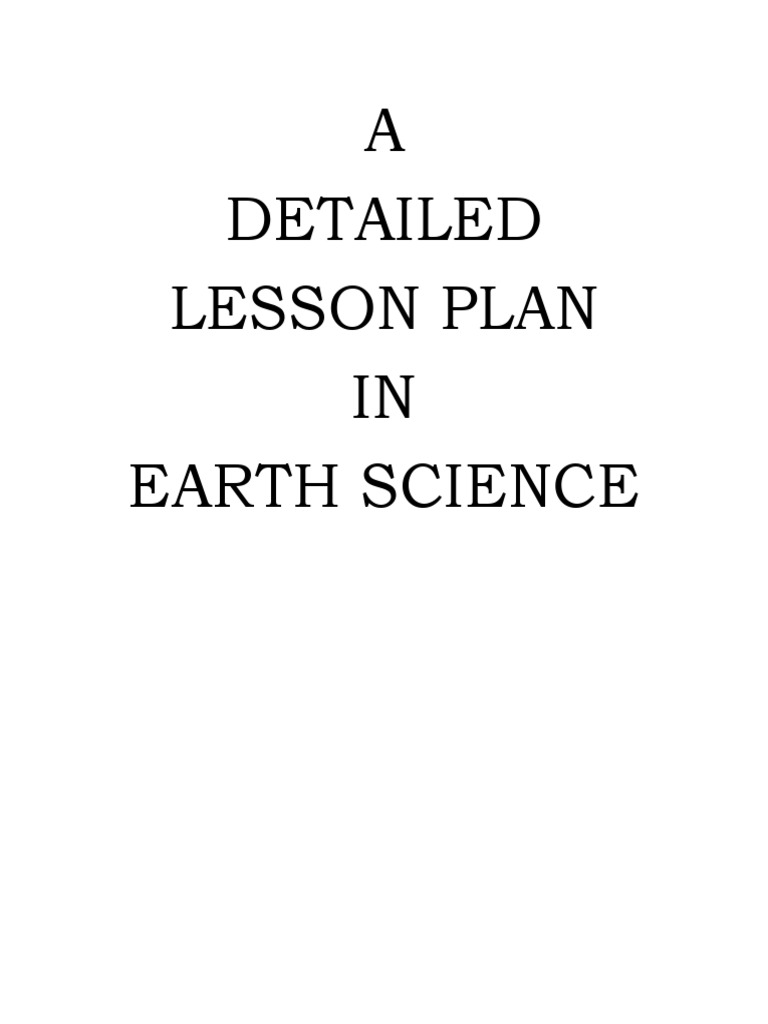 Detailed Lesson Plan (Beed 1 Final Output) | PDF | Crust (Geology ...