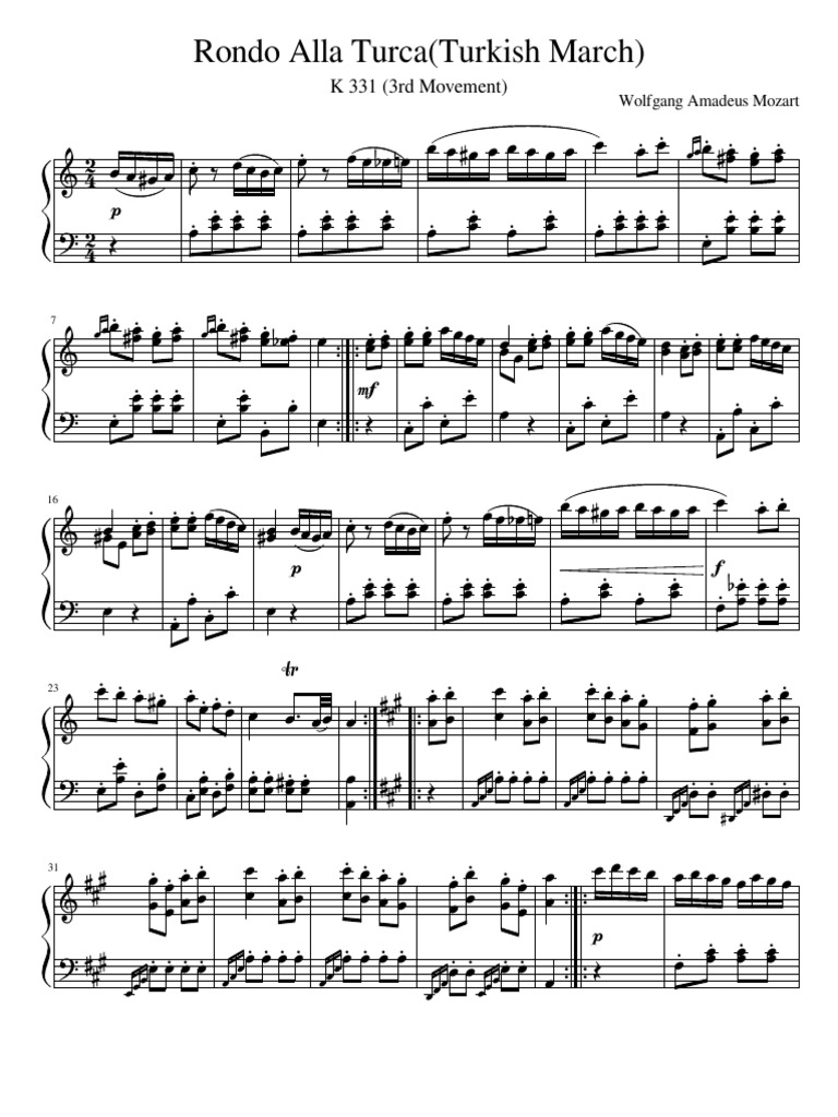Rondo Alla Turca Turkish March | PDF
