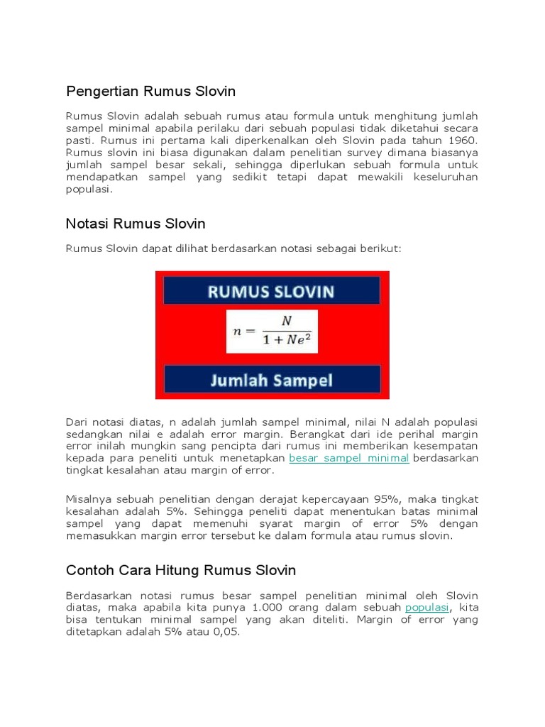 Rumus Slovin | PDF