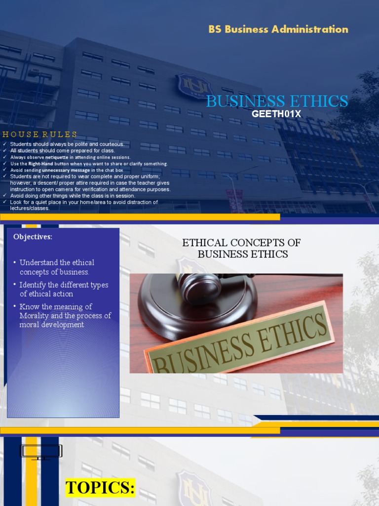 Week 03 - Ethical Concepts of Business Ethics | PDF | Morality | Social Institutions