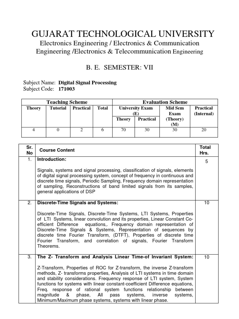 Digital Signal Processing | PDF | Digital Signal Processing | Signal ...
