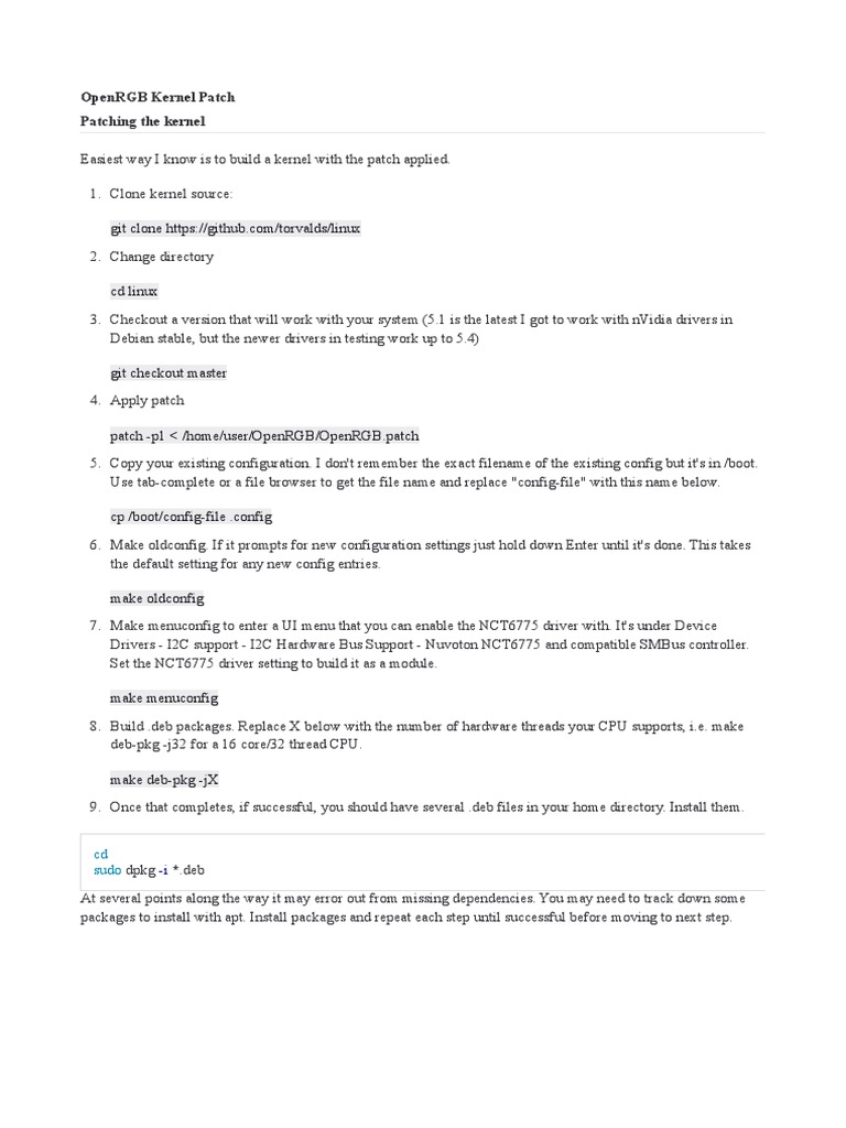 Openrgb Kernel Patch | PDF | Teaching Methods & Materials | Computers