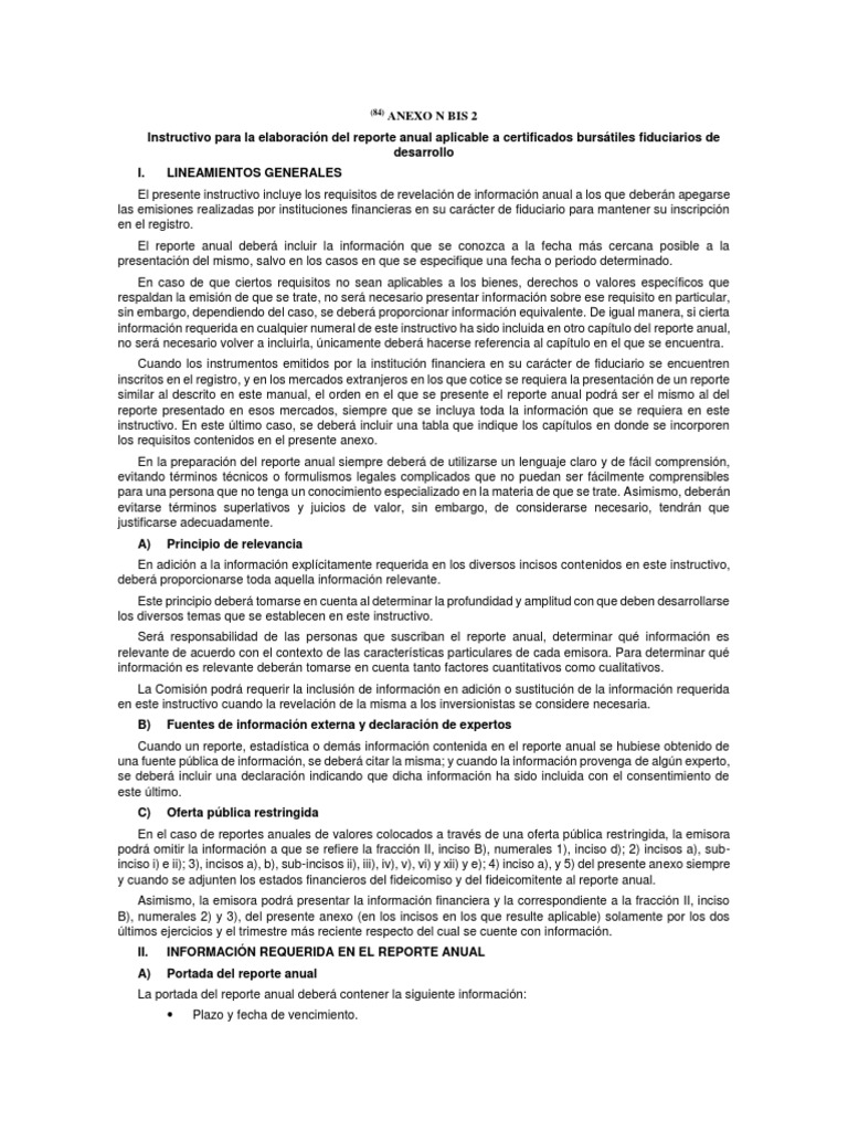Anexo N BIS 2 CUE | PDF | Ley de fideicomiso | Contabilidad