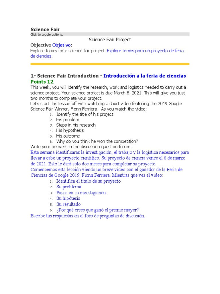 Science Fair Intro | PDF | Science | Engineering