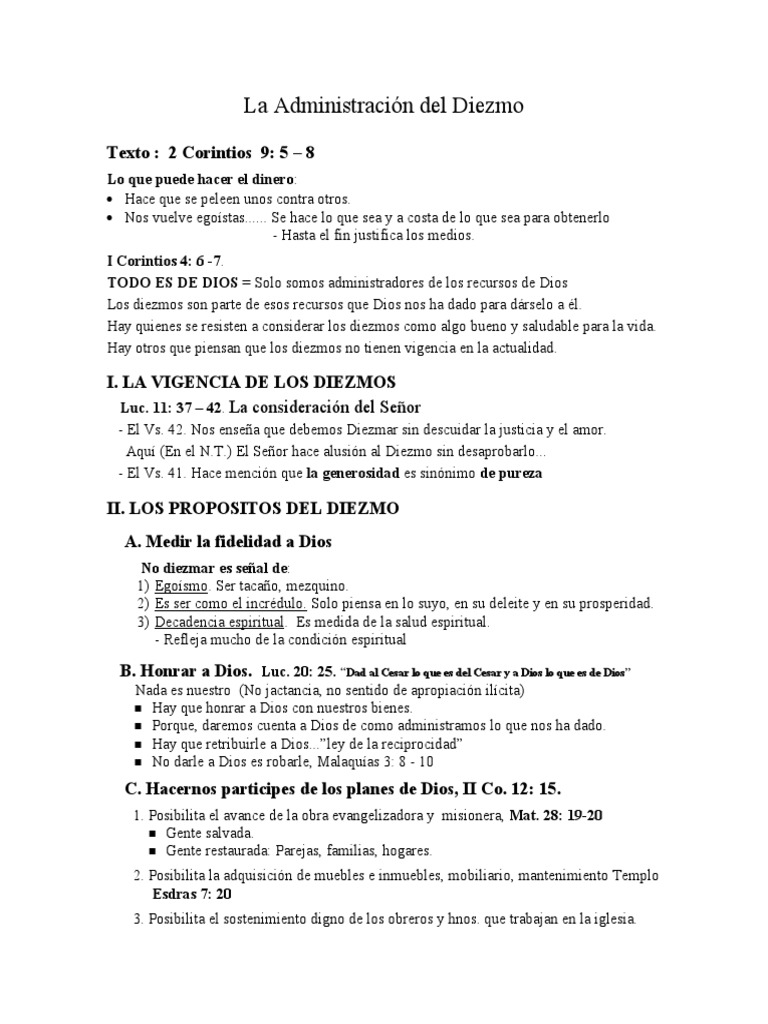 8 La Administración Del Diezmo | PDF | Diezmo