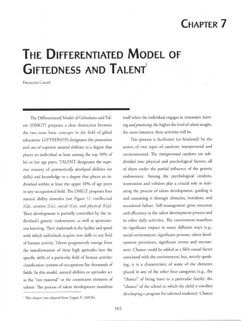 Ch. - 7 - The Differentiated Model of Giftedness and Talent - Gagne | PDF