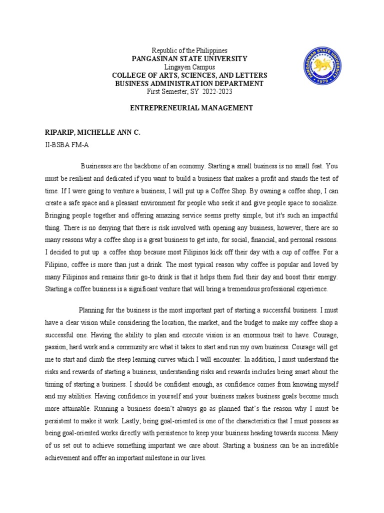 RIPARIP, MICHELLE ANN - Activity - No.1 | PDF | Coffee | Behavioural Sciences