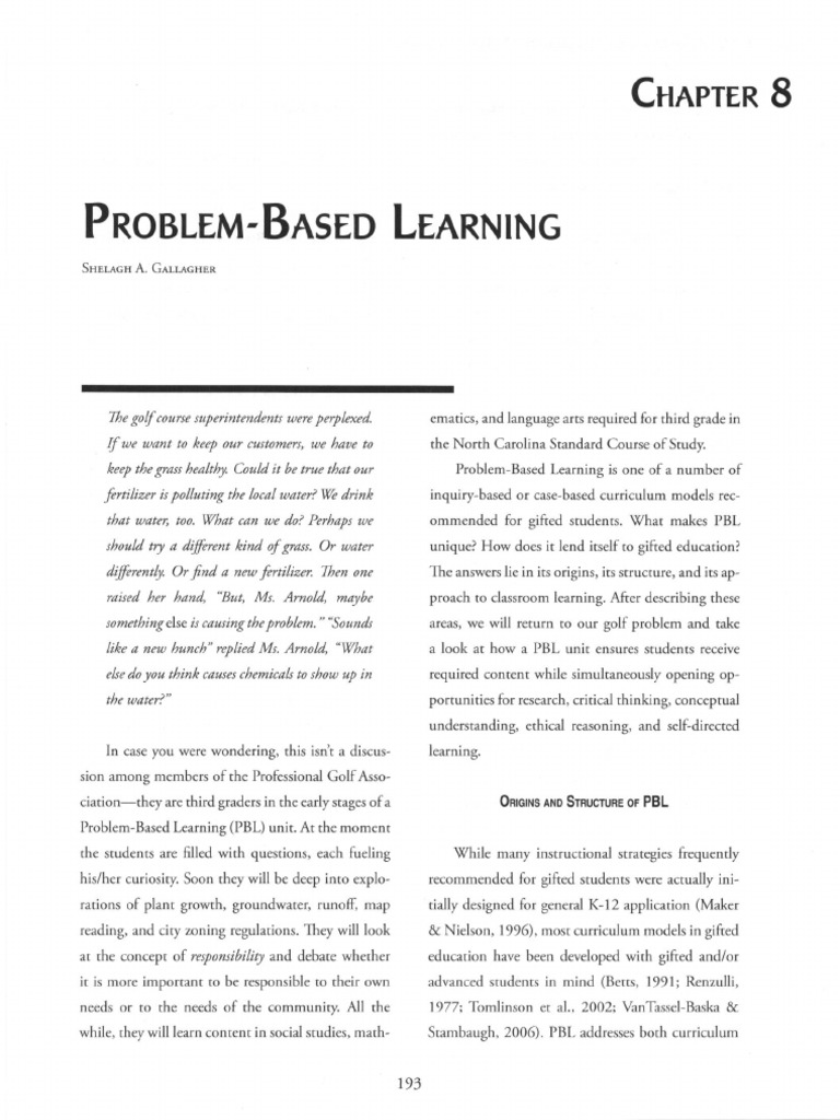Ch.8 - Problem - Based Learning - Gallagher | PDF