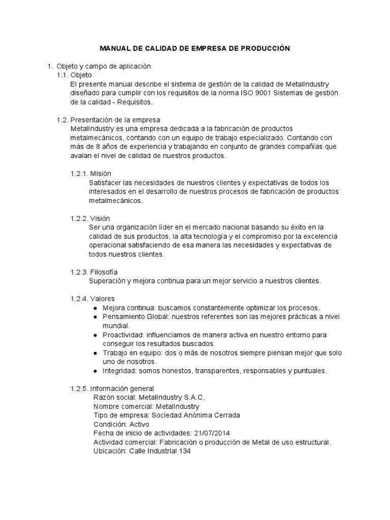 Manual de Calidad Del SGC ISO 9001 | PDF | Gestión de la calidad | Calidad (comercial)