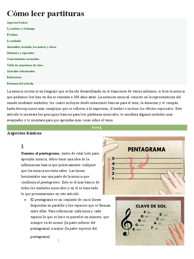 Cómo Leer Partituras | PDF | Clave | Escala (música)