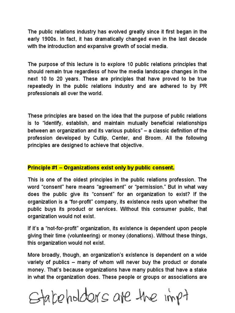 10 Timeless Public Relations Principles for Building and Maintaining ...