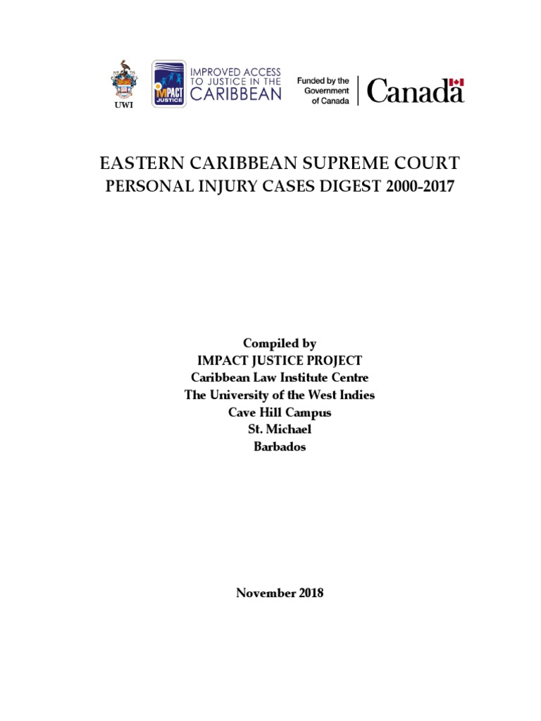 ECSC Personal Injury Cases 2000 2017 December 3 2018 Final | PDF ...