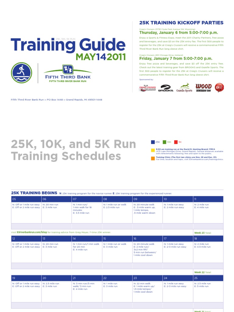 Training Guide: 25K, 10K, and 5K Run Training Schedules | PDF | Sports ...