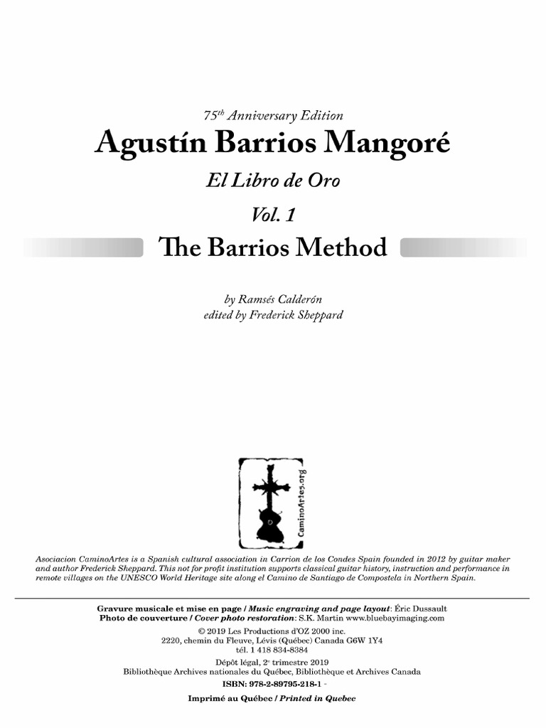 Barrios Mangore - El Libro de Oro, Vol. 1 - The Barrios Method by ...