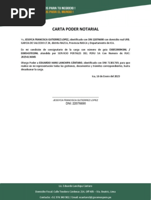 Carta Poder Notarial Pdf Riset