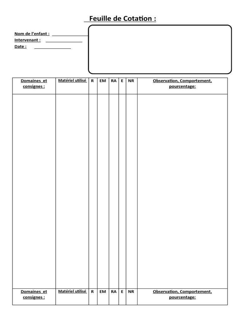Feuille de Cotation | PDF | Ordinateurs