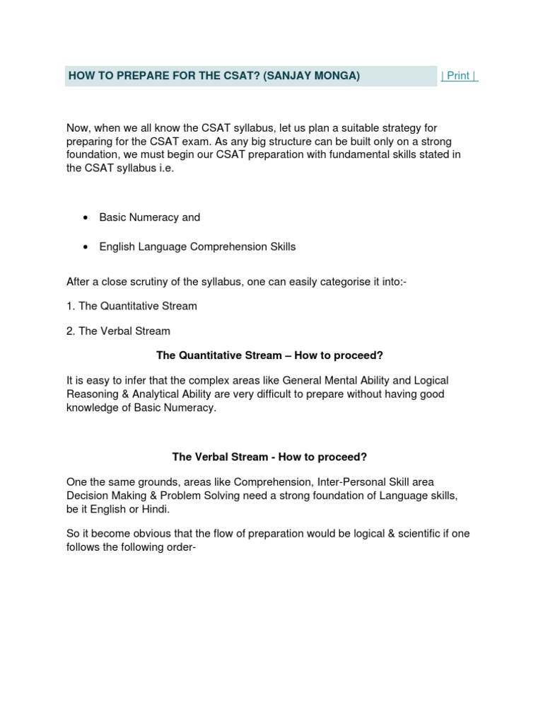 How To Prepare For The Csat? (Sanjay Monga) | Interpersonal ...