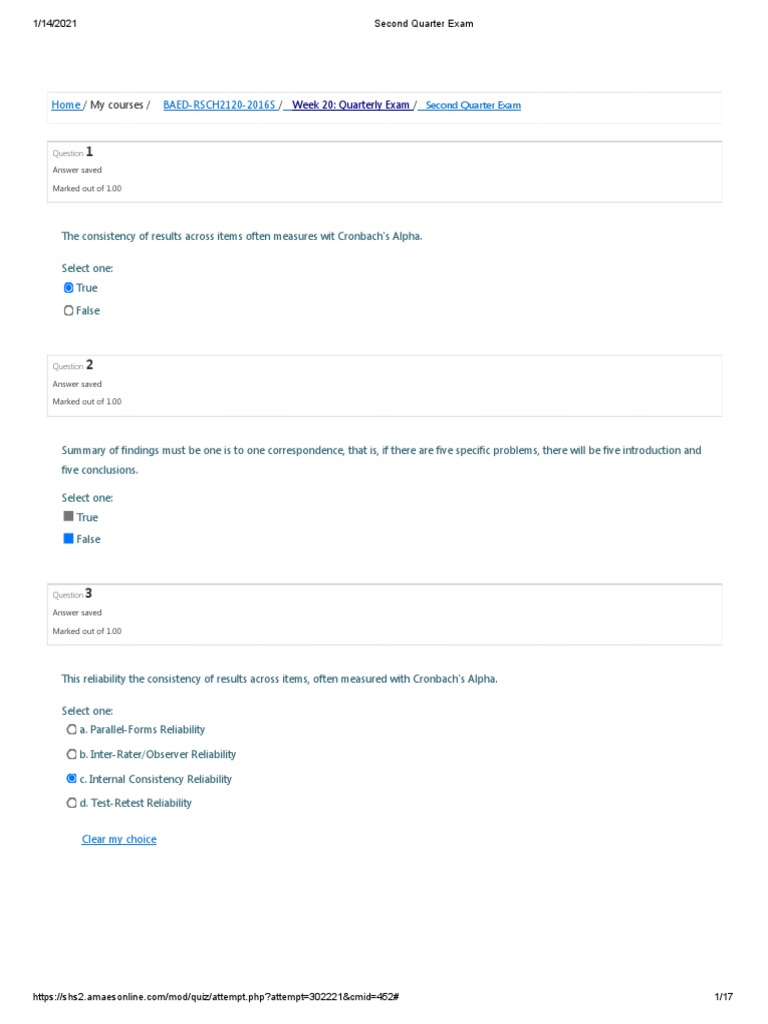 RSCH2120-2016S Practical Research 2 2nd Quarter Exam | PDF | Sampling (Statistics) | Experiment