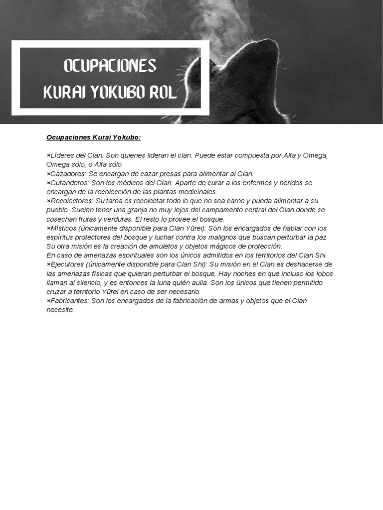 Ocupaciones Kurai Yokubo | PDF | Ciencia y matemáticas