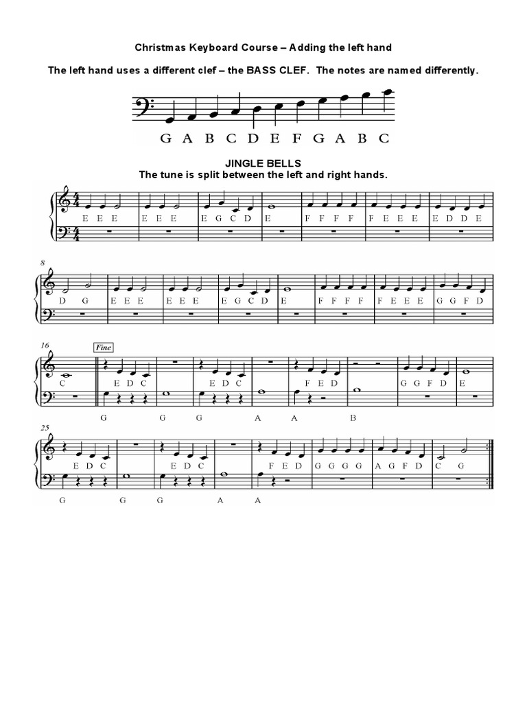 Christmas Keyboard Course Corrected | PDF | Chord (Music) | Performing Arts