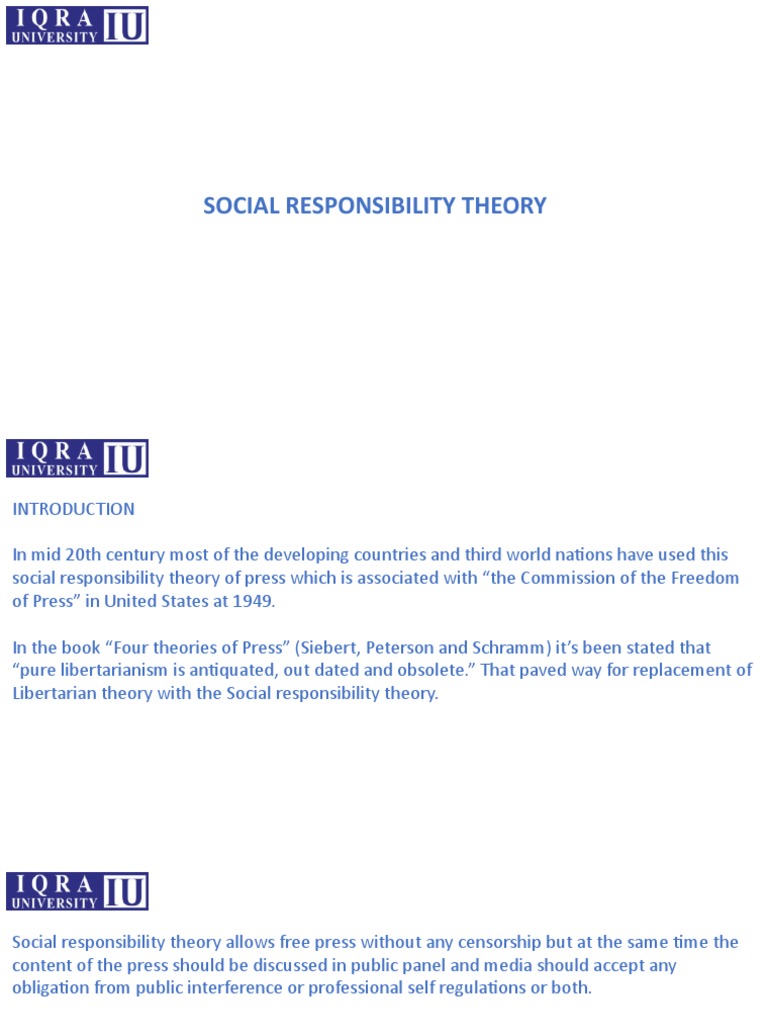Social Responsibility Theory | Download Free PDF | Journalism | News