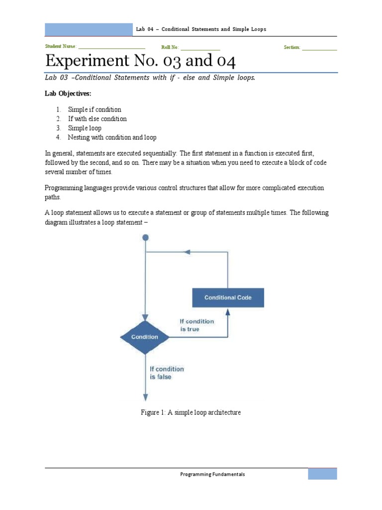 Programming Fundamentals Lab 4 | PDF | Control Flow | Computer Program Programming Fundamentals Lab 4 | PDF | Control Flow | Computer Program