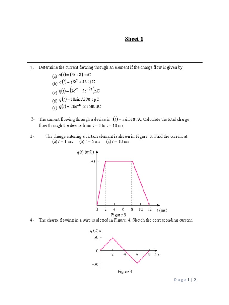 Electric Circuits - Sheet 1 | PDF